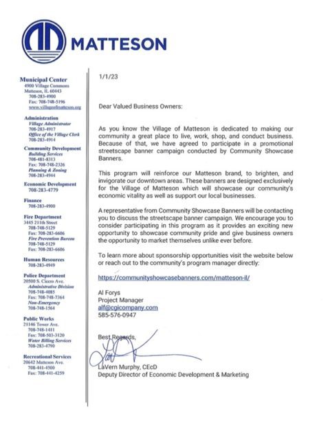 Matteson, IL | Community Showcase Banners